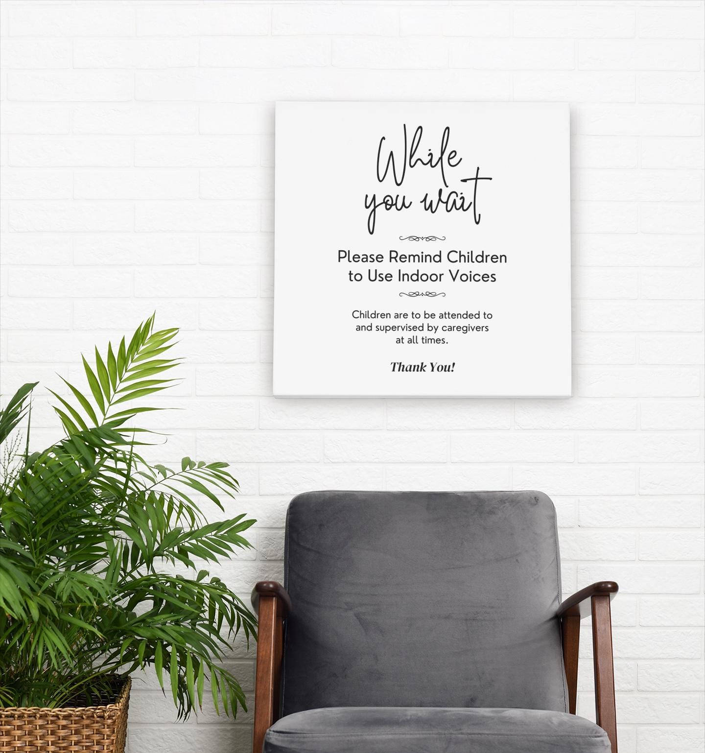PRINTABLE Please Use Indoor Voices SIGN, While You Wait, Children Must ...