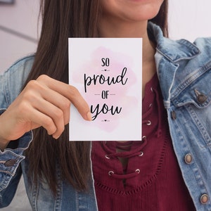 PRINTABLE so Proud of You CARD, Congratulations, Daughter Graduation ...