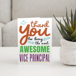 PRINTABLE Vice Principal CARD, End of Year Thank You Vice Principal ...