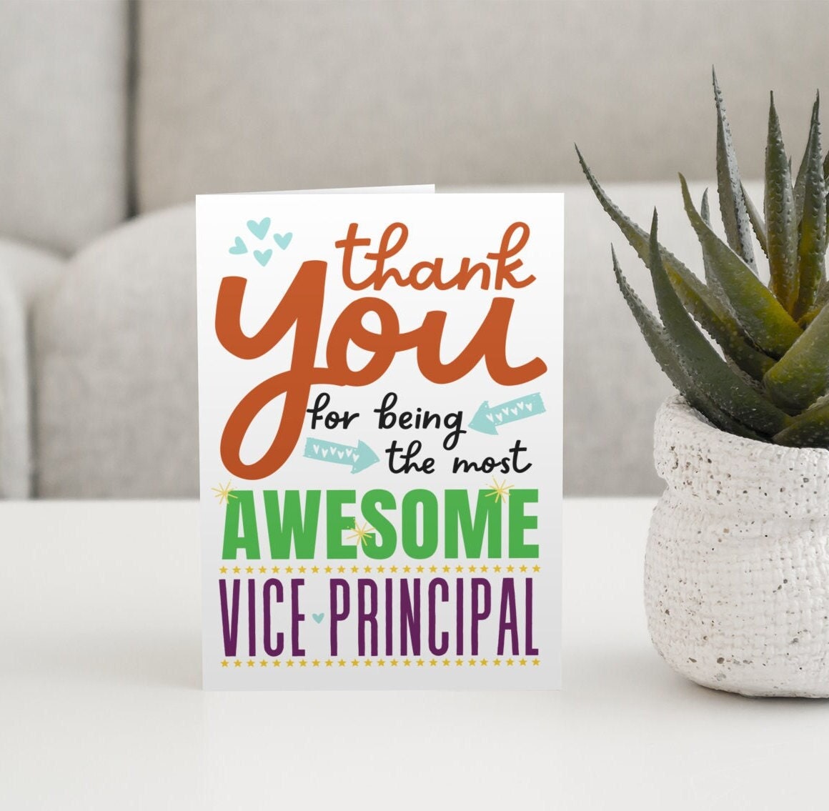 PRINTABLE Vice Principal CARD, End of Year Thank You Vice Principal ...