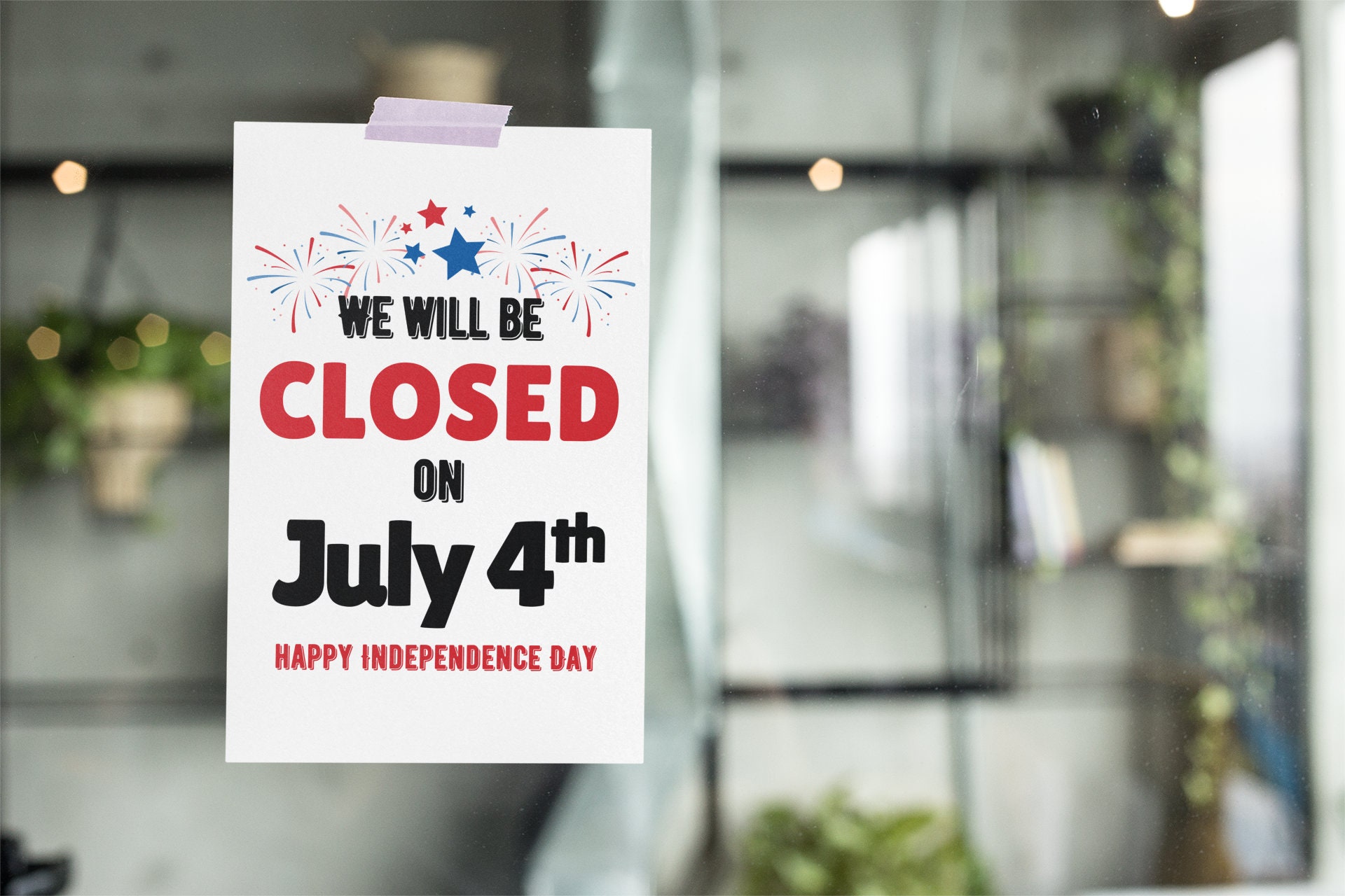 PRINTABLE Closed July 4th SIGN, We Will Be Closed on July 4th Poster ...