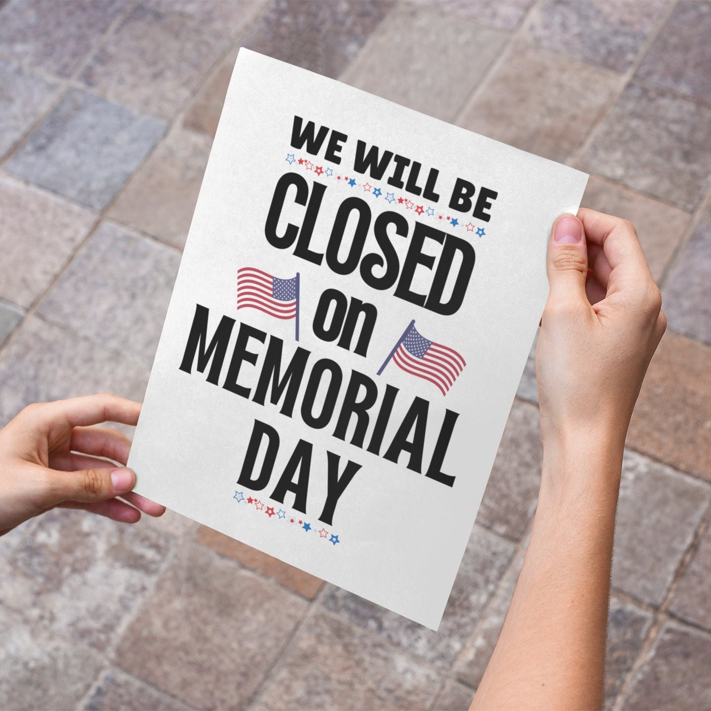 PRINTABLE Closed Memorial Day SIGN, We Will Be Closed on Memorial Day ...