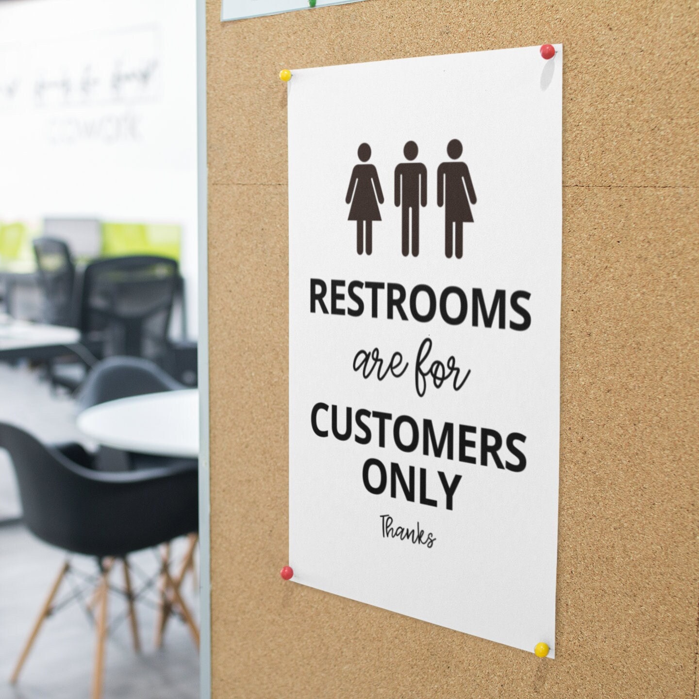 PRINTABLE Restroom SIGN, Restrooms for Customers Only, Customers Only ...