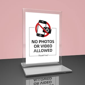 PRINTABLE No Photos No Video SIGN, Photography Restricted, Videos Not ...