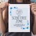 PRINTABLE Scent Free Zone SIGN, Fragrance Free Health Care Facility ...