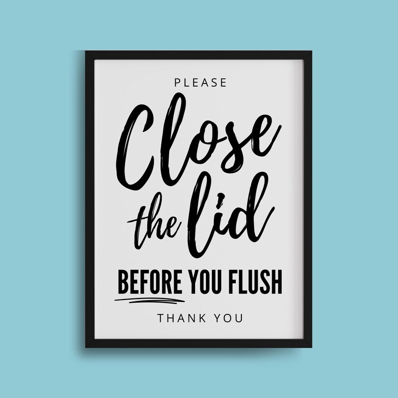 Please Flush the Toilet Sign - Etsy