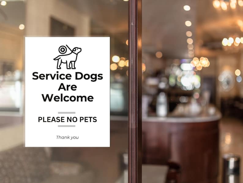 PRINTABLE Service Dogs Welcome SIGN, Assistance, Support, Helper Dogs ...