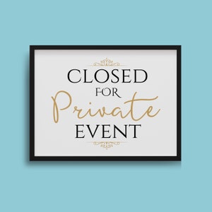 Closed for Private Event Sign - Etsy