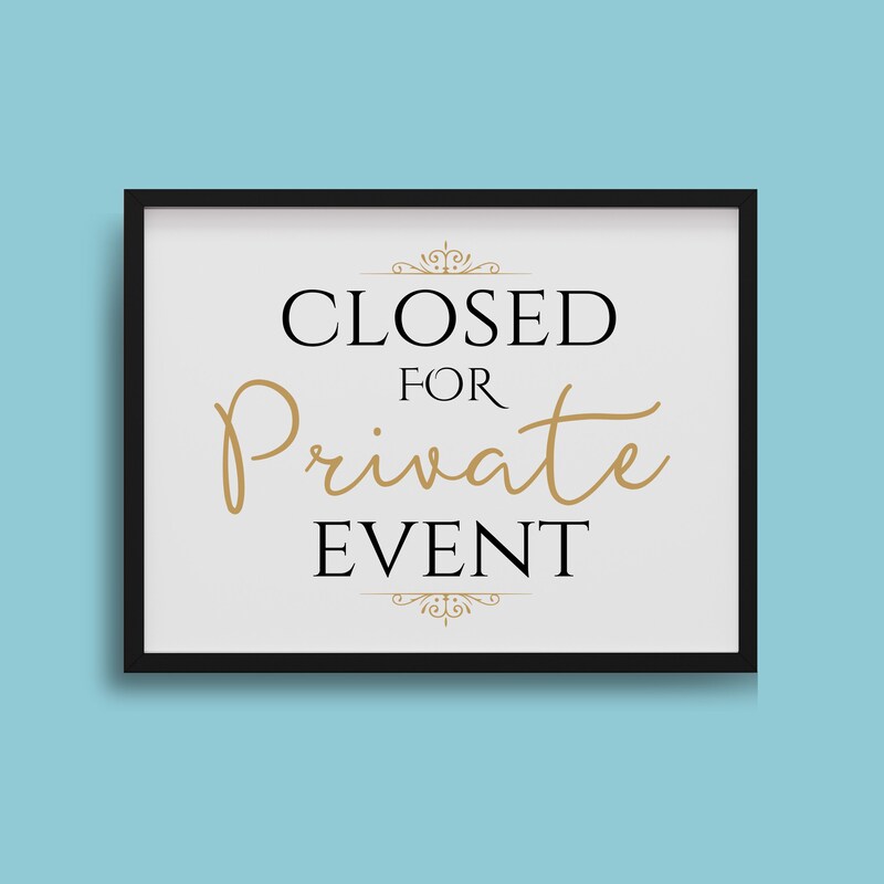 Closed for Private Event Sign - Etsy