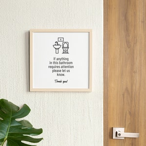 PRINTABLE Restroom Needs Attention SIGN, If Anything in This Bathroom ...