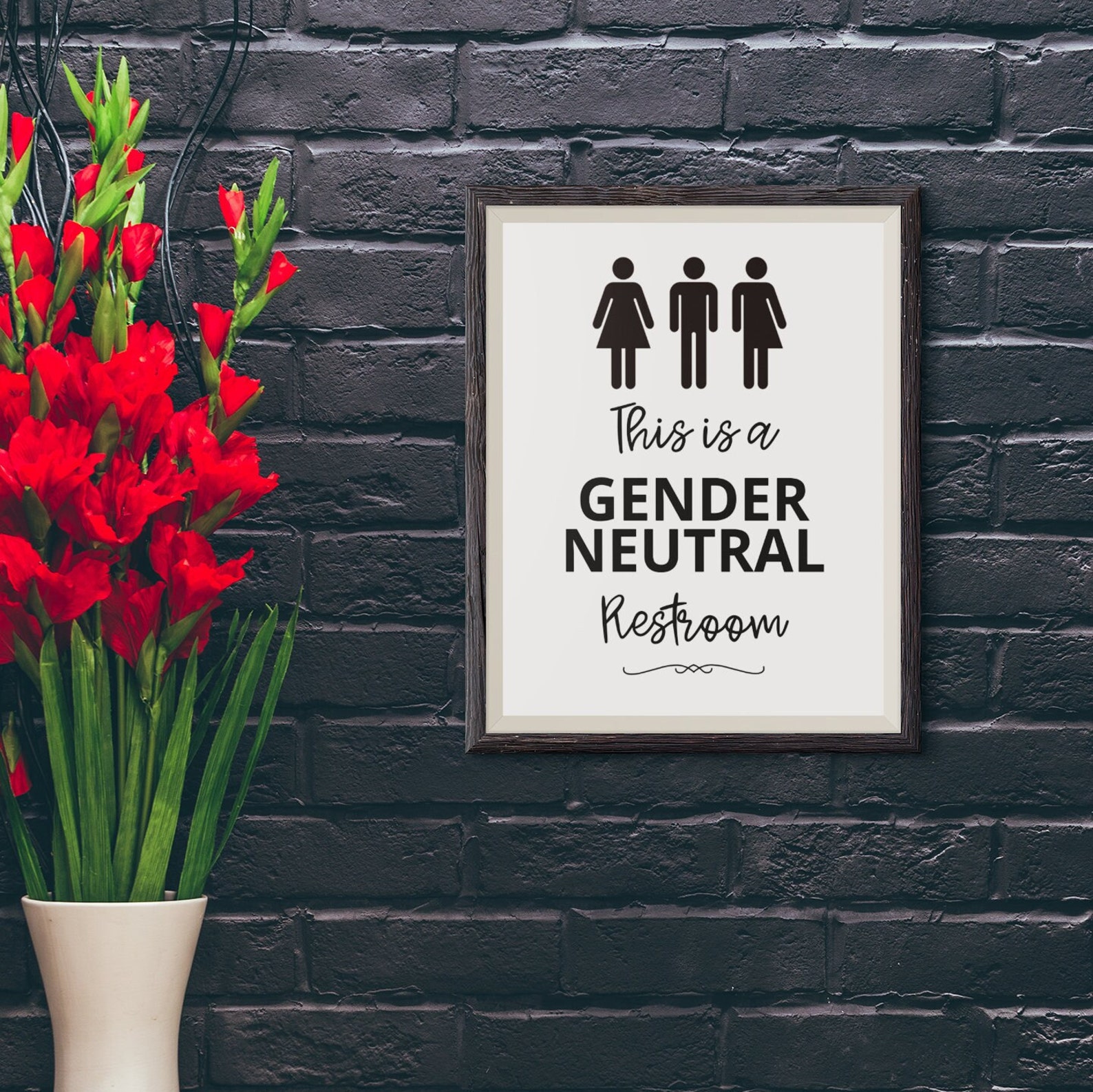 PRINTABLE Gender Neutral Restroom SIGN, Gender Neutral Restroom Print ...