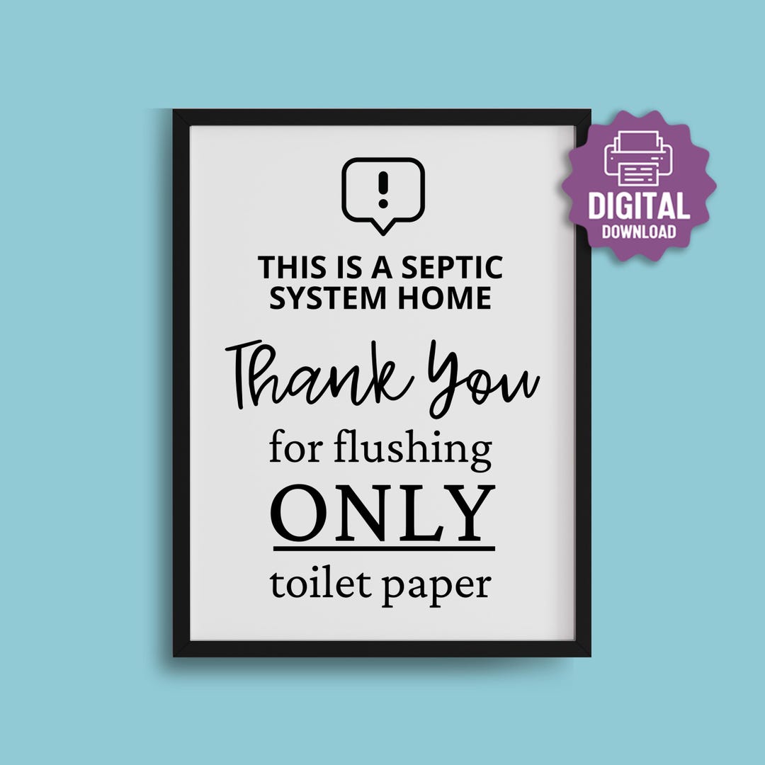 PRINTABLE Flush Only Toilet Paper Bathroom SIGN, Airbnb Vacation Rental ...