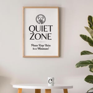 PRINTABLE Quiet Zone SIGN, Speak Quietly, Keep Noise to a Minimum ...
