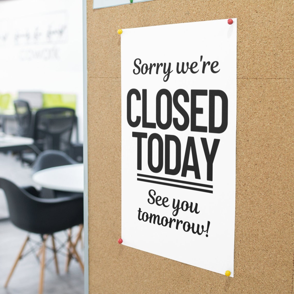 PRINTABLE Closed Today SIGN, Sorry We're Closed, See You Tomorrow ...