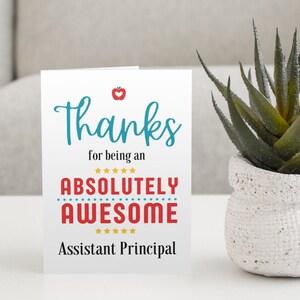 Assistant Principal Thank You Card: Appreciation Gift (digital Download ...