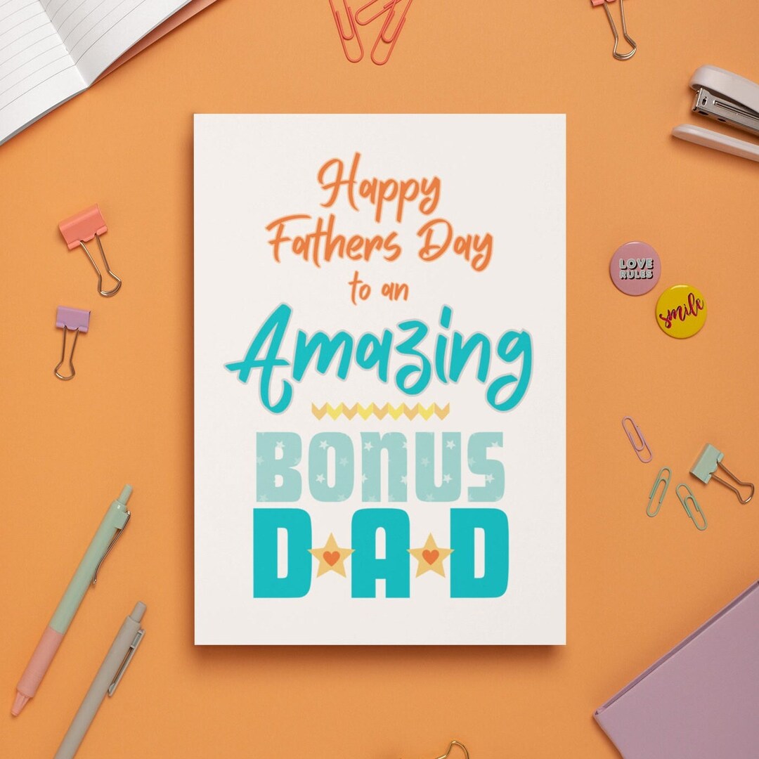 PRINTABLE Bonus Dad Card, Cool Fun Card for Amazing Bonus Dad, Step Dad ...