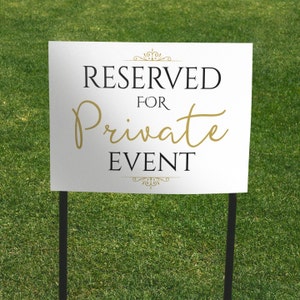 PRINTABLE Reserved for Private Event SIGN, Digital Reserved Sign for ...