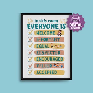 Letrero imprimible "Todos son bienvenidos", En esta sala, Póster de ...