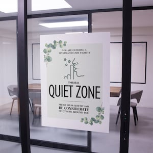 PRINTABLE Quiet Zone SIGN, Speak Quietly Health Care Facility, Hospice ...