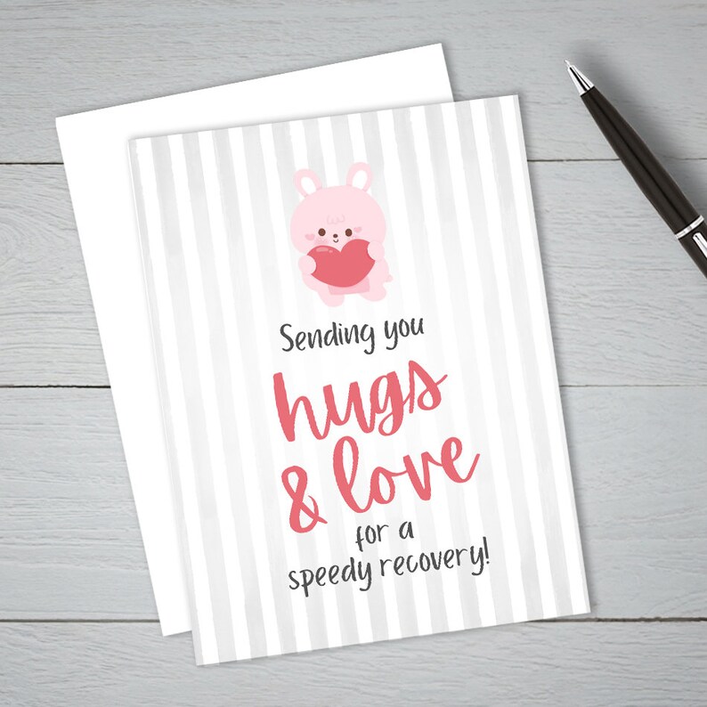 PRINTABLE Speedy Recovery, Get Well Soon Card, Sending You Hugs and ...