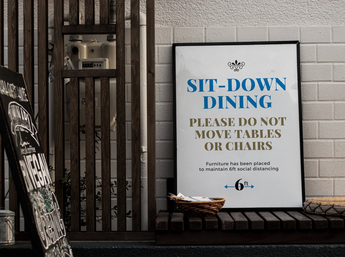 Sit-down Dining PRINTABLE Sign Restaurant Safe Dining-in | Etsy