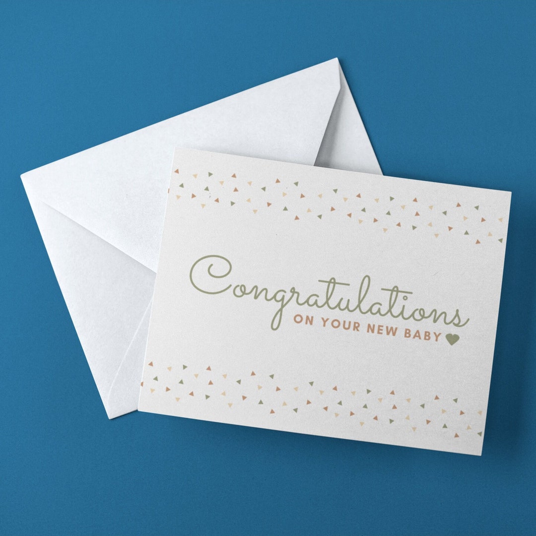 PRINTABLE Gender Neutral Baby Shower Card, Welcome New Baby ...