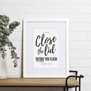 Close the Lid PRINTABLE Sign, Before You Flush, Please Close the Toilet ...