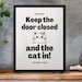 PRINTABLE Keep Cat in Sign, Keep Door Closed Sign, Don't Let Cat Out ...