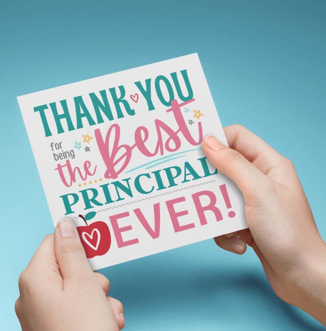 PRINTABLE Best Principal Ever CARD, End of Year Student Gift, Principal ...