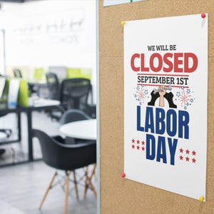 PRINTABLE Closed Labor Day SIGN, Closed on Labor Day, Business, Retail ...
