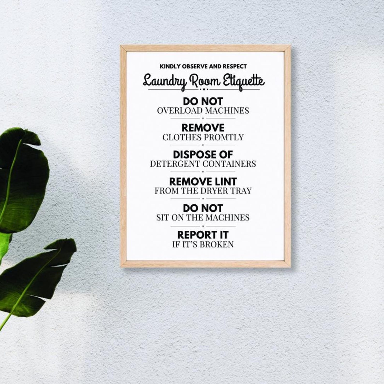 PRINTABLE Shared Laundry Room PRINT, Communal Laundry Guidelines ...