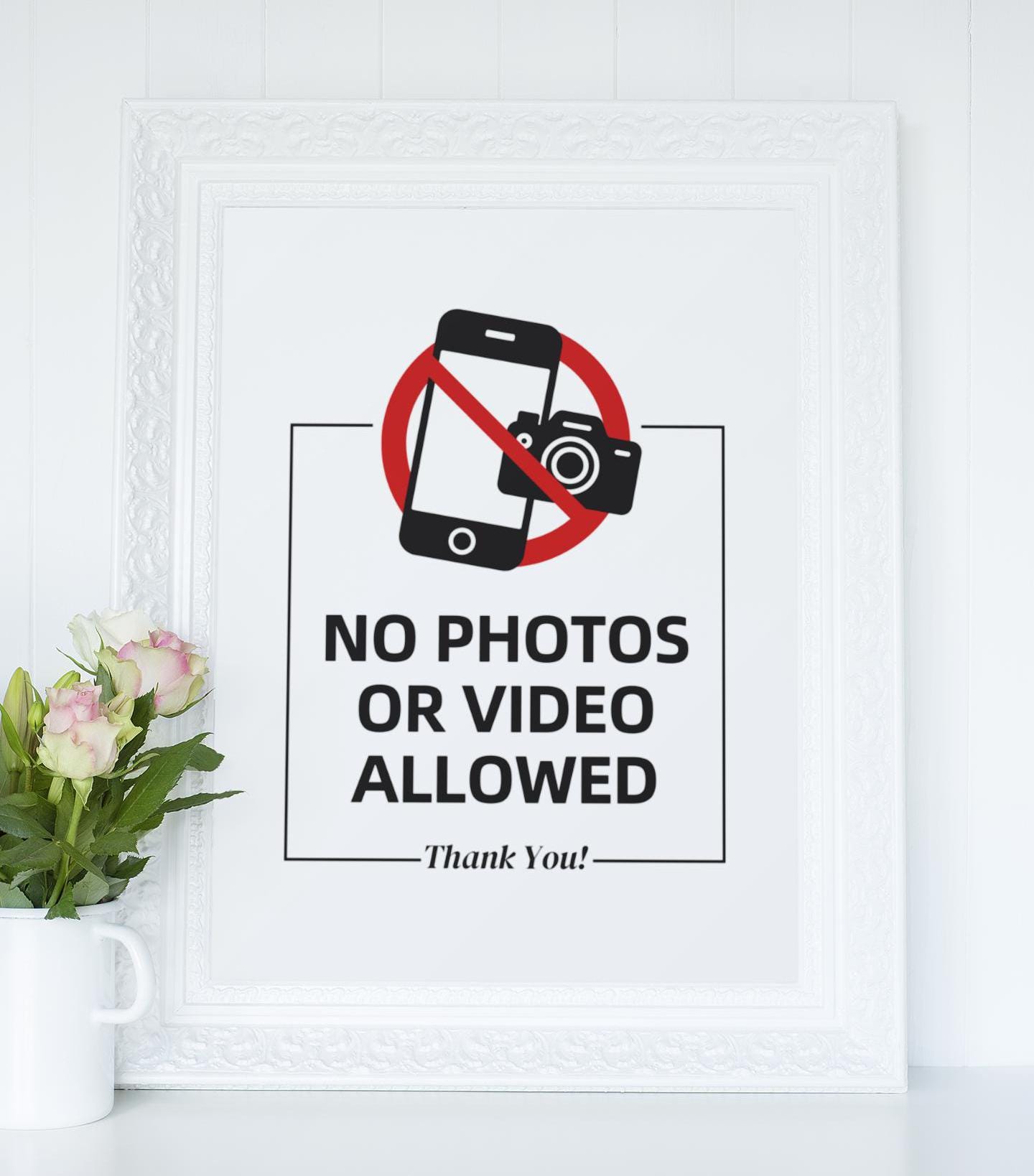 PRINTABLE No Photos No Video SIGN, Photography Restricted, Videos Not ...
