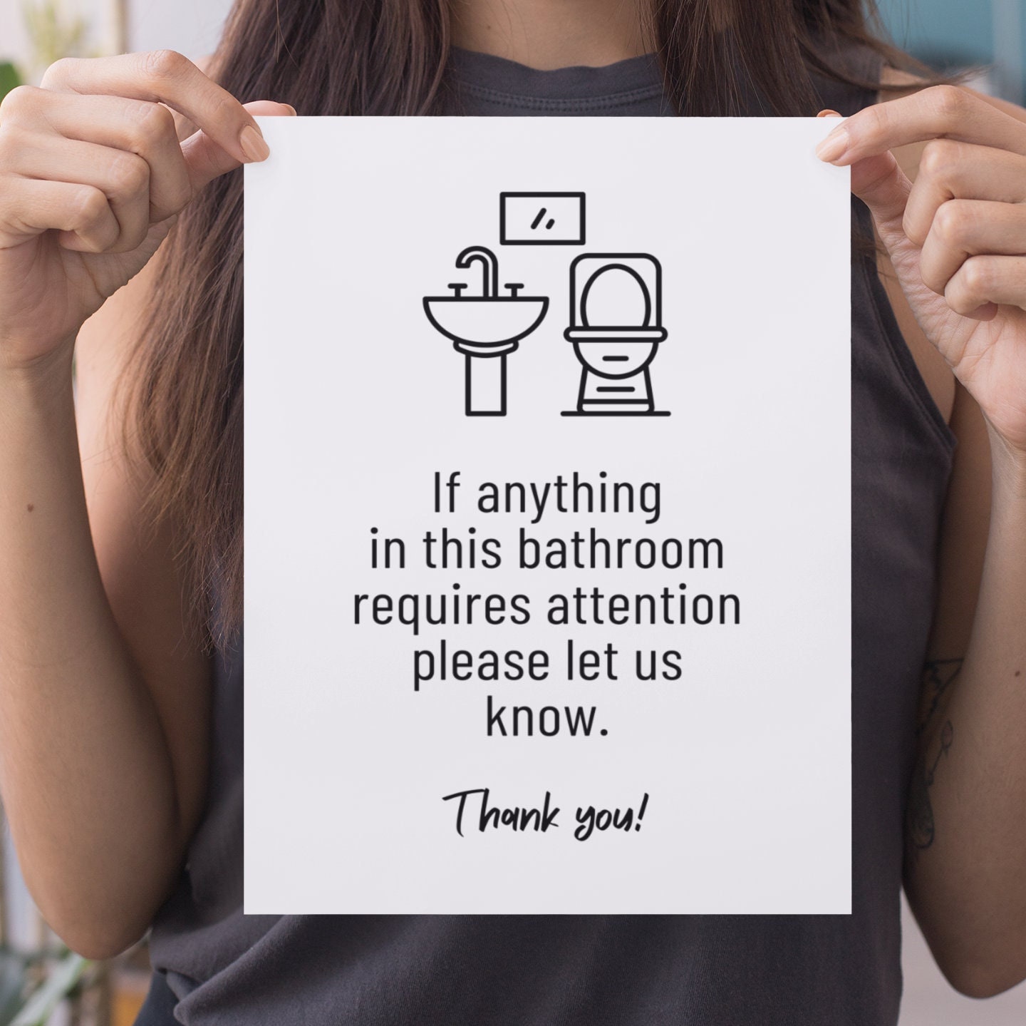 PRINTABLE Restroom Needs Attention SIGN, If Anything in This Bathroom ...