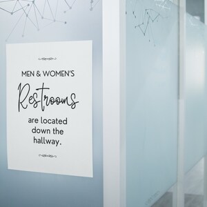 PRINTABLE Restroom Location SIGN, Reception Room Bathroom Sign ...