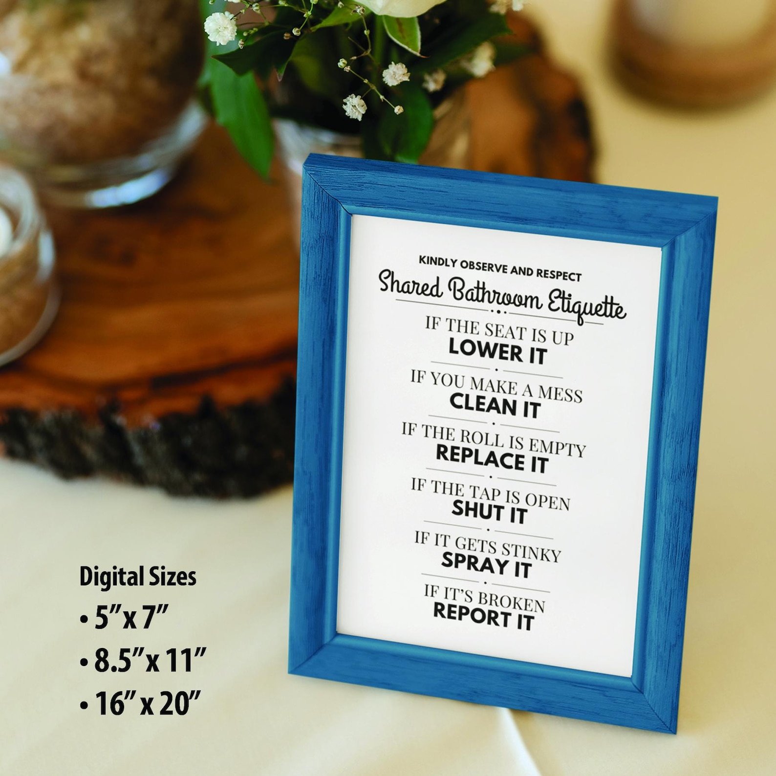 PRINTABLE Bathroom Etiquette SIGN, Workplace Restroom Signage, Shared ...
