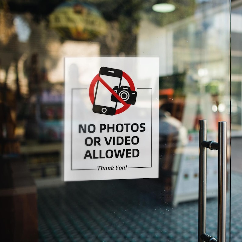 PRINTABLE No Photos No Video SIGN, Photography Restricted, Videos Not ...