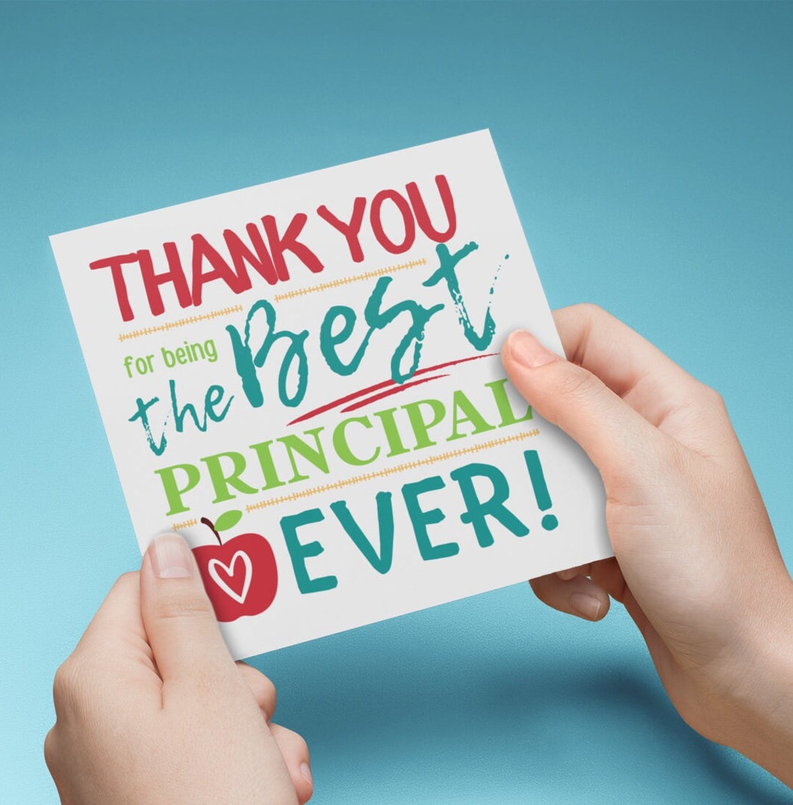 Best Principal Ever PRINTABLE CARD, School Principal's Day, Card for ...