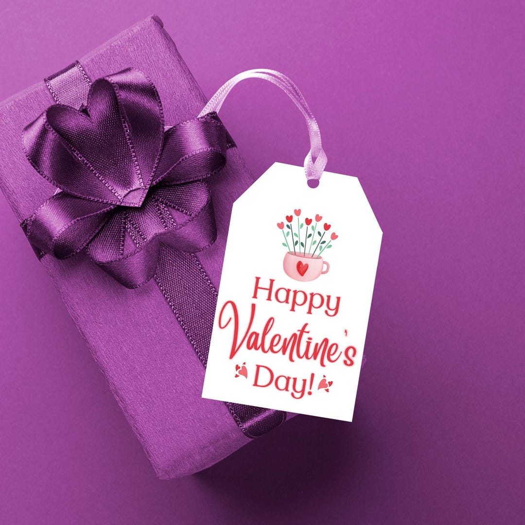 Valentine's Day Gift Tags, PRINTABLE Valentine Gift Tags, Happy ...