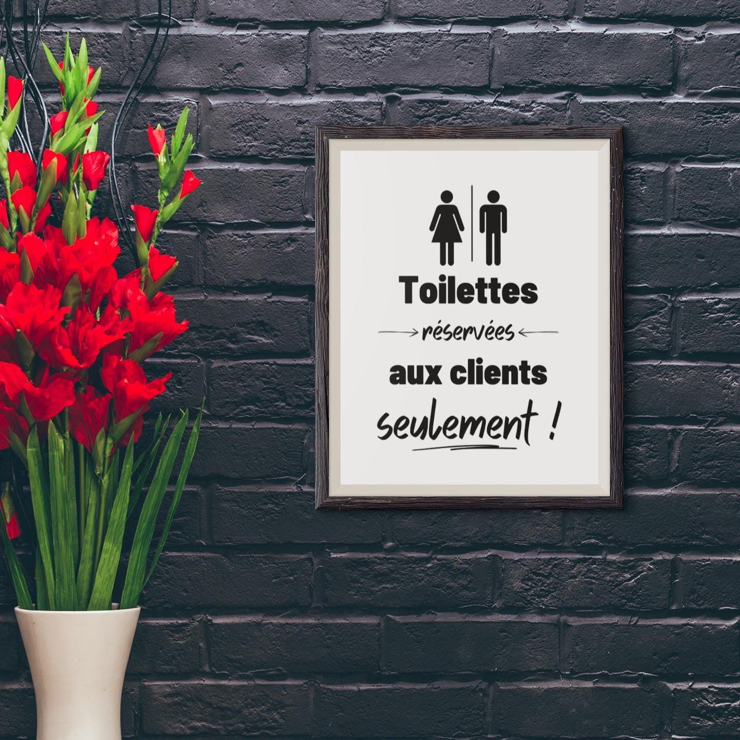 PRINTABLE Restroom Sign Customers Only – French English Bathroom Sign ...