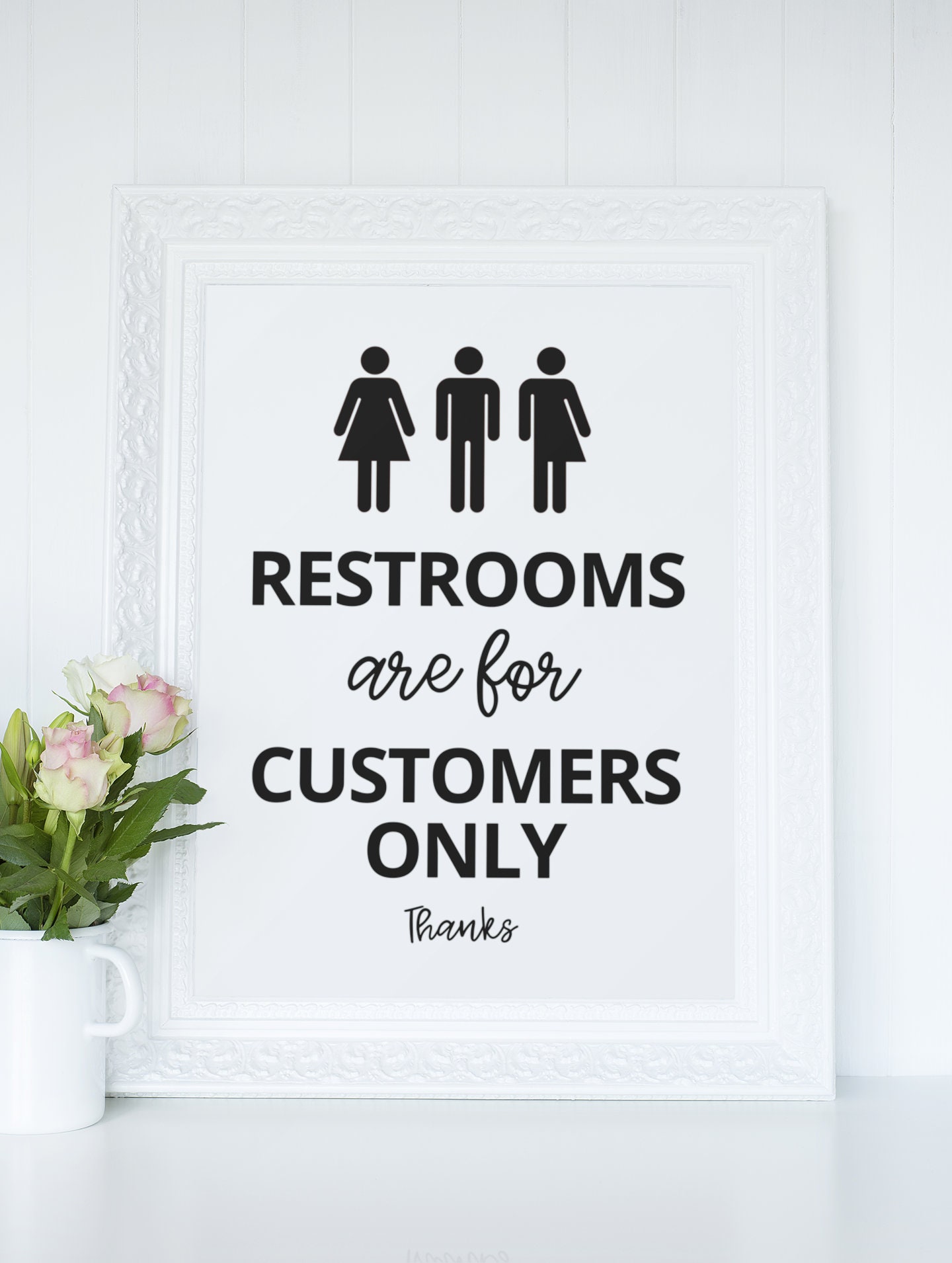 PRINTABLE Restroom SIGN, Restrooms for Customers Only, Customers Only ...