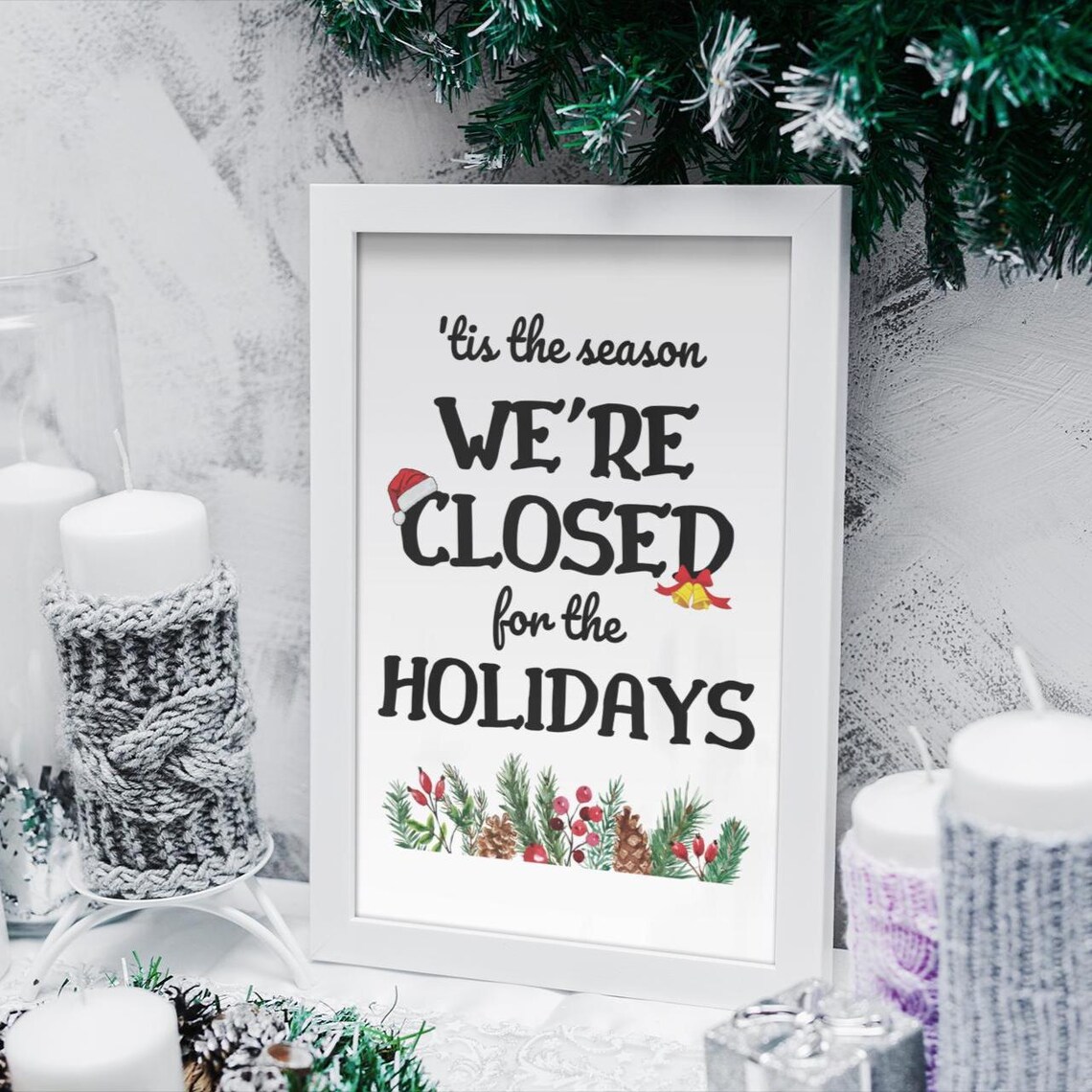 PRINTABLE Closed for the Christmas Holidays SIGN, Office Retail Closed ...