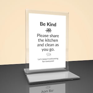 PRINTABLE Shared Kitchen SIGN, Shared Kitchen Facility Guidelines ...