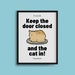 PRINTABLE Keep Door Closed Sign, Keep Cat in Sign, Don't Let Cat Out ...