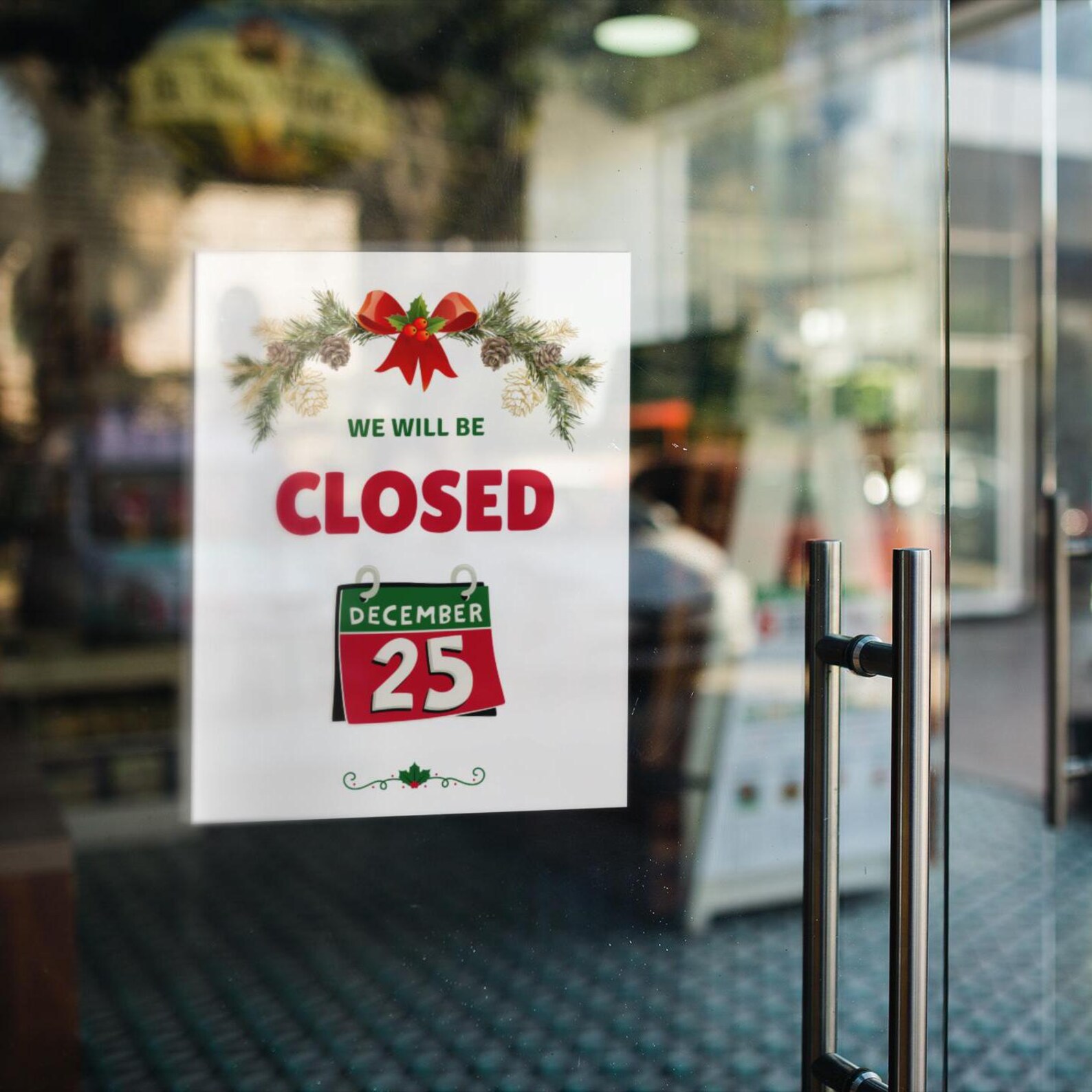 PRINTABLE Closed December 25th SIGN, Closed on Christmas Day, Retail ...