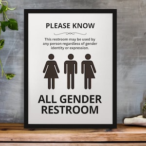 PRINTABLE All Gender Restroom SIGN, All Gender Notice Restroom ...