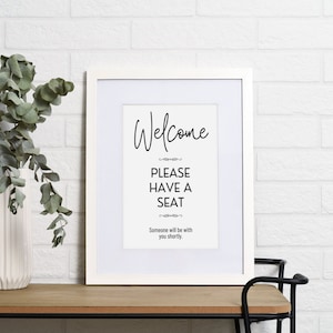 PRINTABLE Welcome Please Have a Seat SIGN, Waiting Room, Therapist ...
