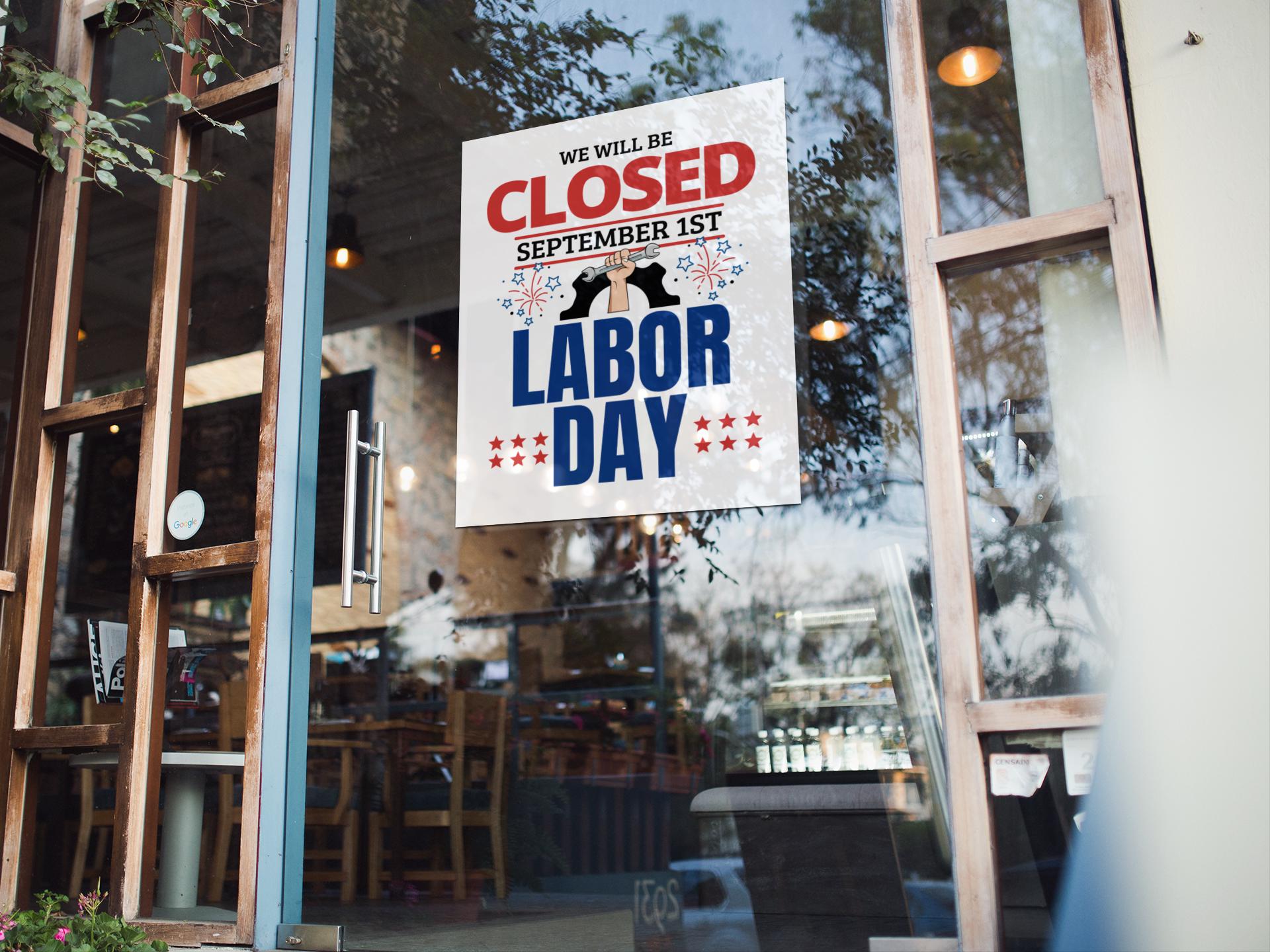 PRINTABLE Closed Labor Day SIGN, Closed on Labor Day, Business, Retail ...