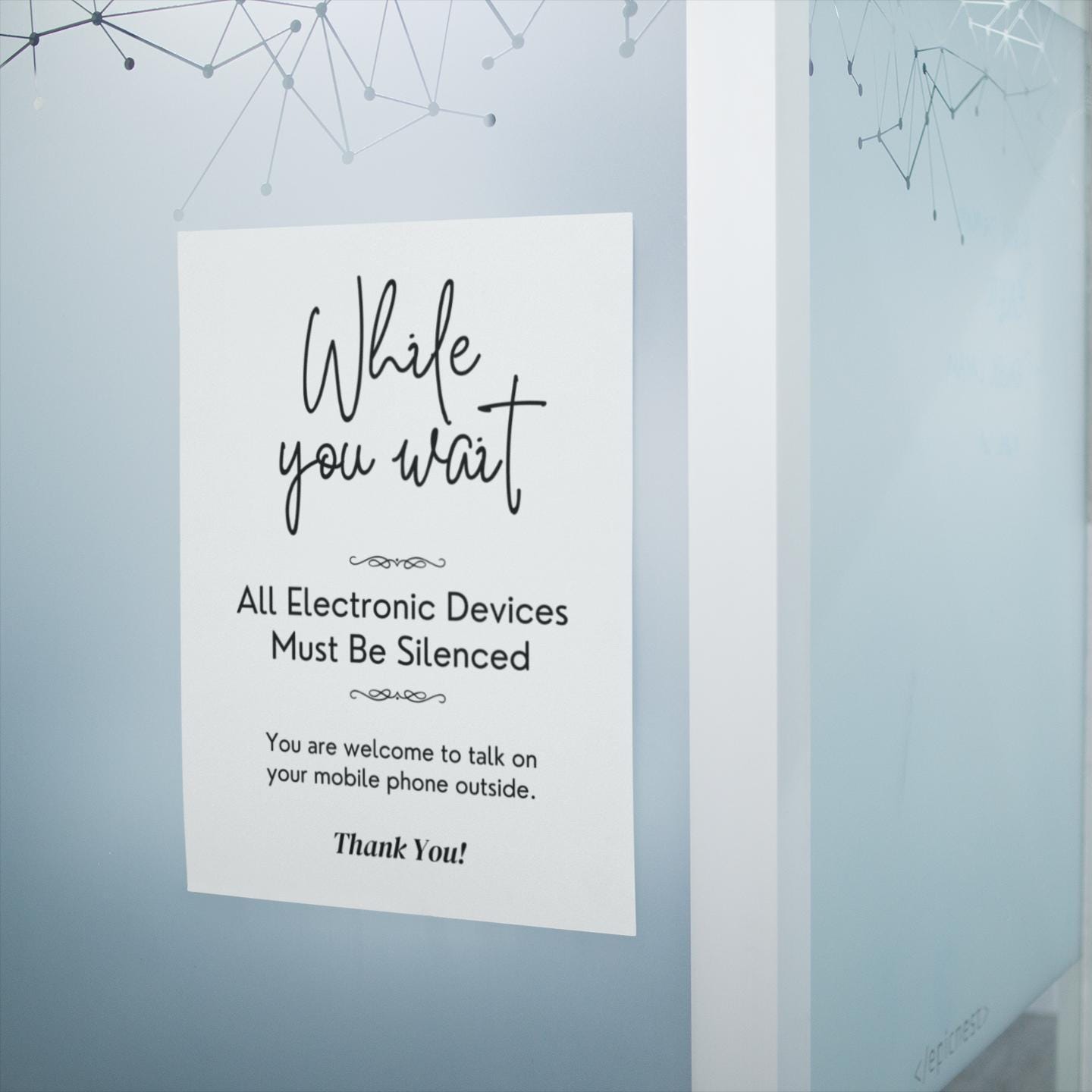 PRINTABLE Electronic Devices Must Be Silenced SIGN, No Cell Phones ...