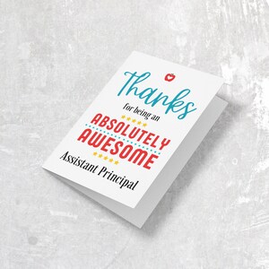 Assistant Principal Thank You Card: Appreciation Gift (digital Download ...