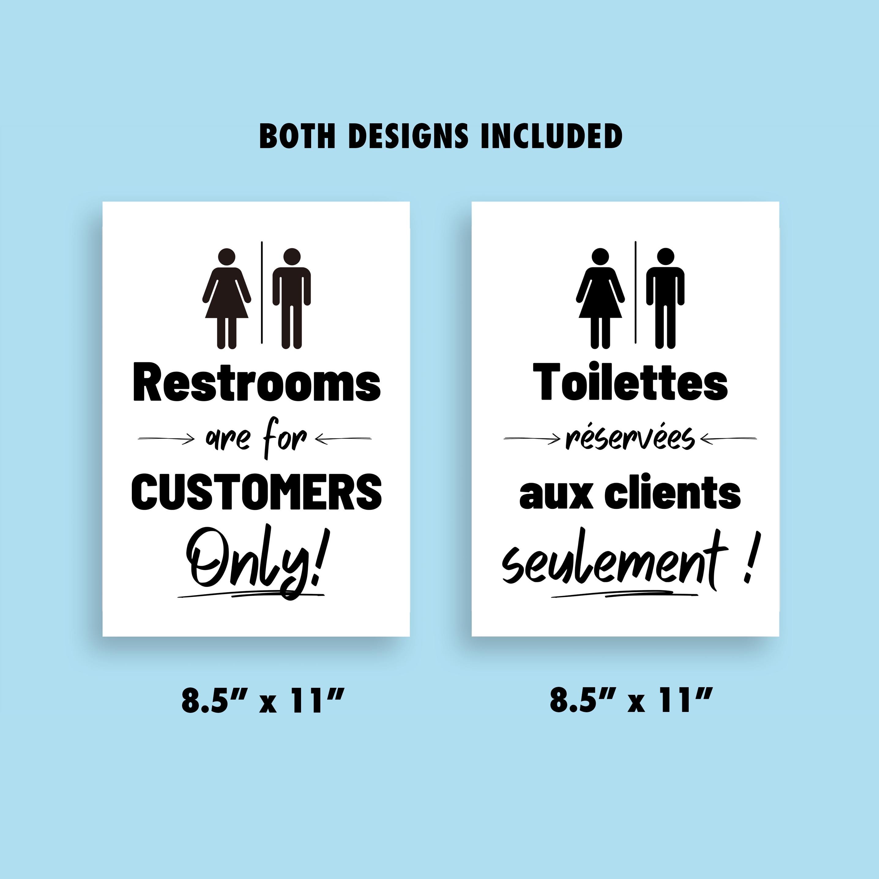 PRINTABLE Restroom Sign Customers Only – French English Bathroom Sign ...